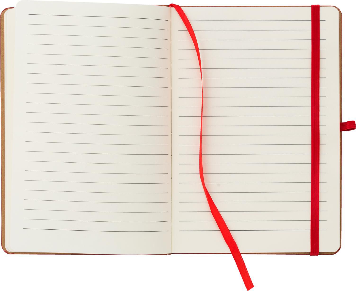 PU and bamboo notebook Dorita, red, Standard option - Today Advertising